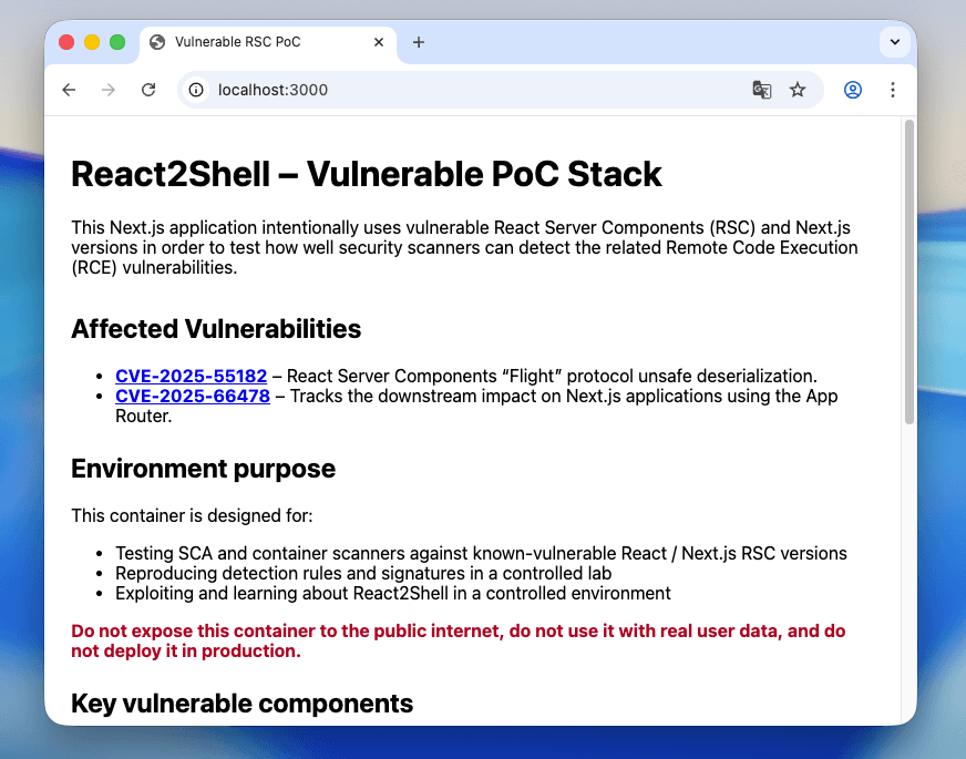 【実演あり】React2Shell脆弱性（CVE-2025-55182）を再現してみた | Techarm Blog